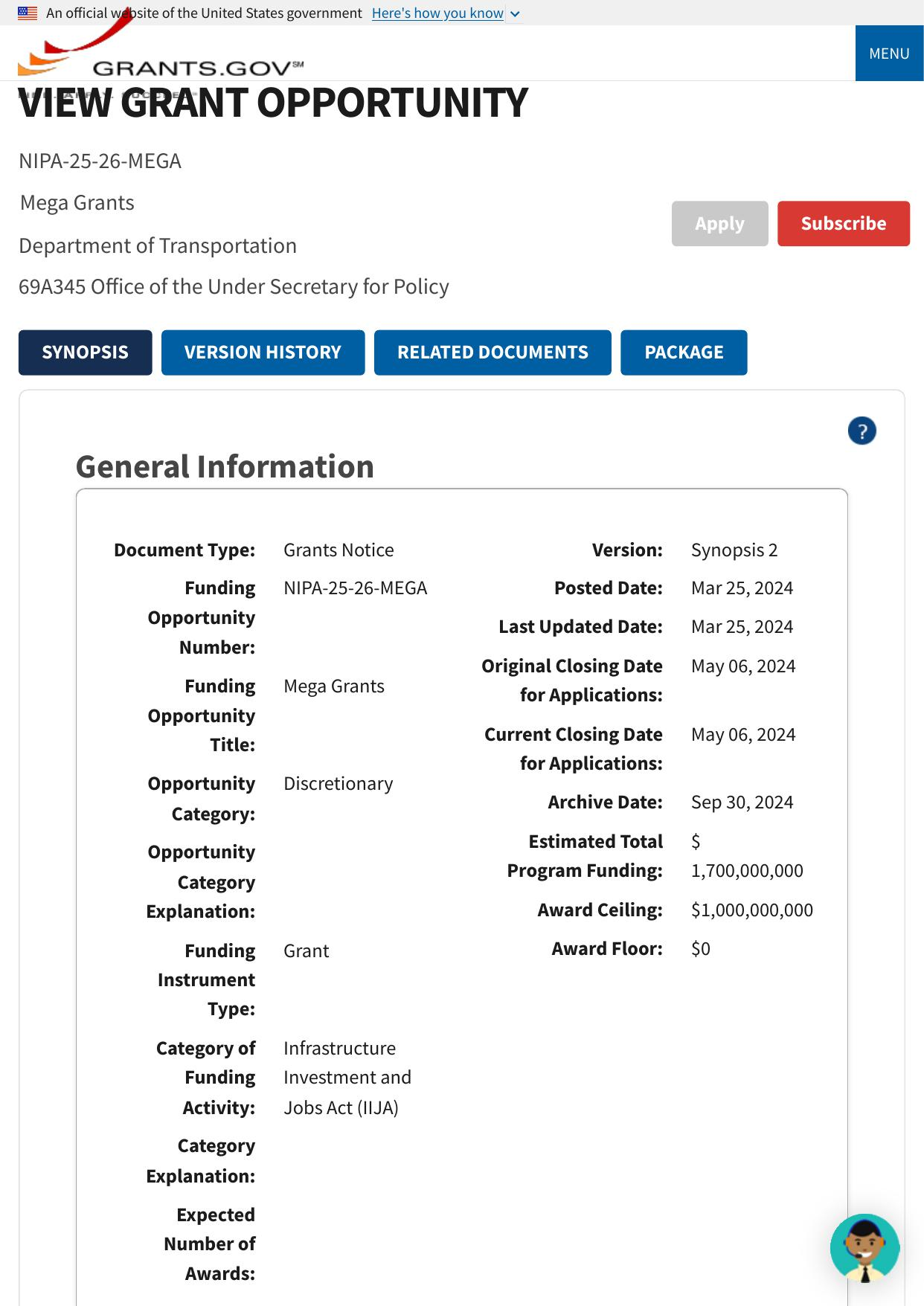 FY 2025-2026 National Infrastructure Project Assistance (Mega) program ...