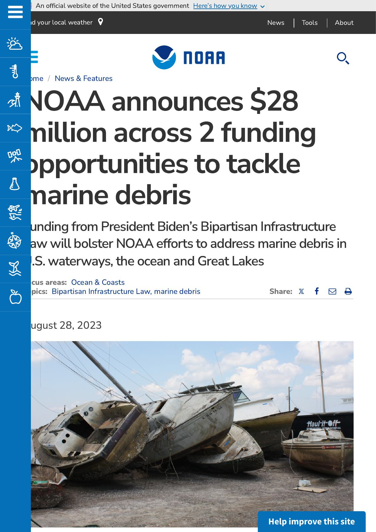 Letter of Intent: FY24 NOAA Marine Debris Interception Technologies ...
